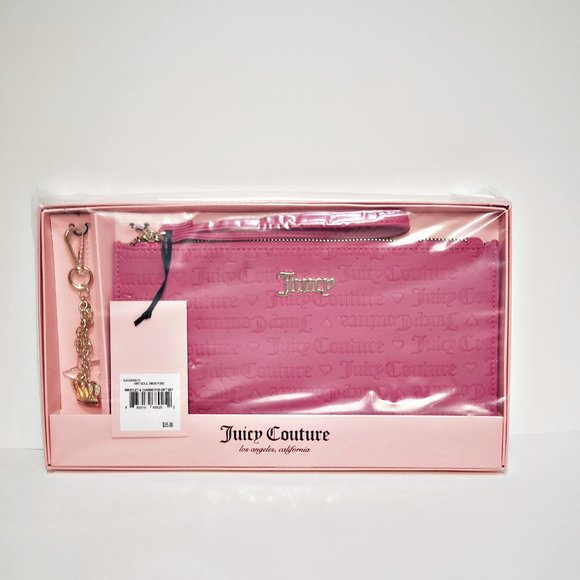 Juicy Couture | Bags | Juice Couture Hot Pink Wristlet And Keychain Fob Gift Set In Box Nwt ...